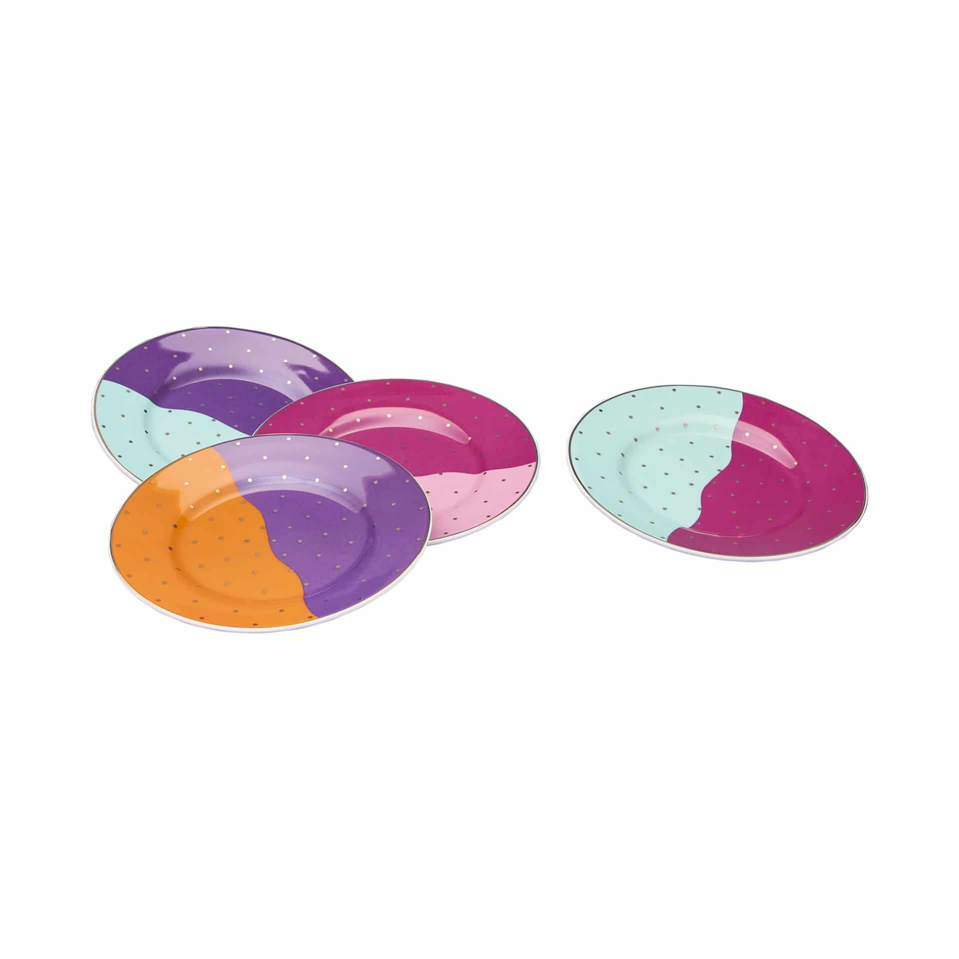 4er Set Teller Fancy Colors, Porzellan, 16x2 cm, nicht spülmaschinen ...