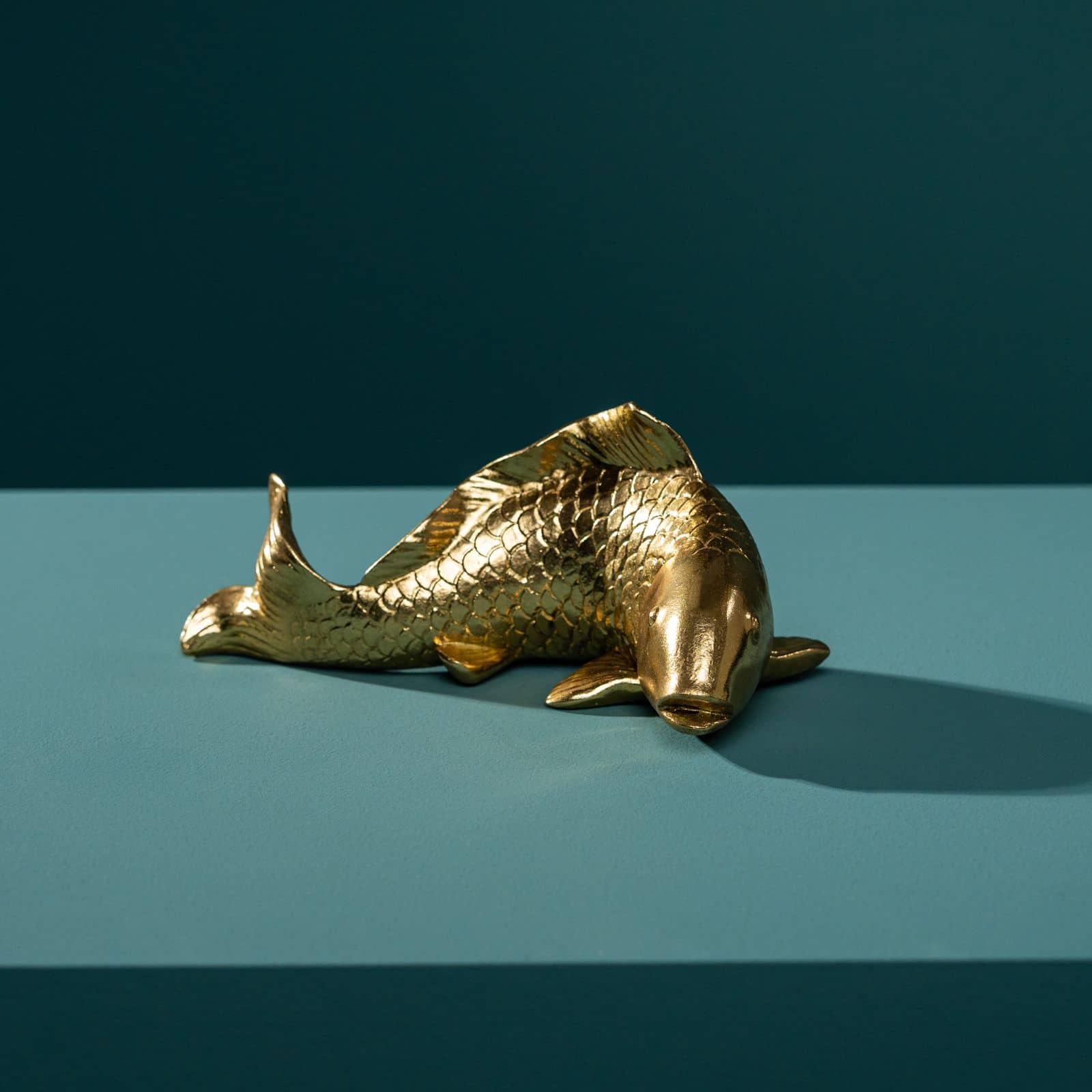 Wandfigur Goldfisch, gold, Aluminium, 27x17x12 cm