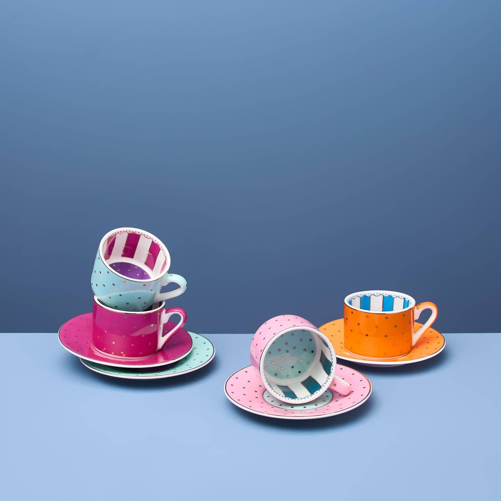 Set of 4 Fancy Colors bowls, porcelain, 13x4.5 cm, not dishwasher and ...