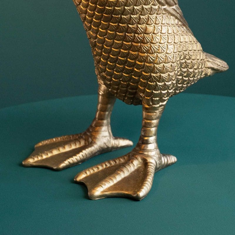 Floor lamp duck Ducky, gold, polyresin/metal, 47x41.5x90 cm