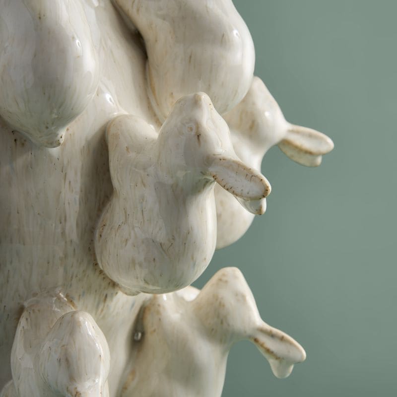 Vase with Rabbits, white - Colour: White