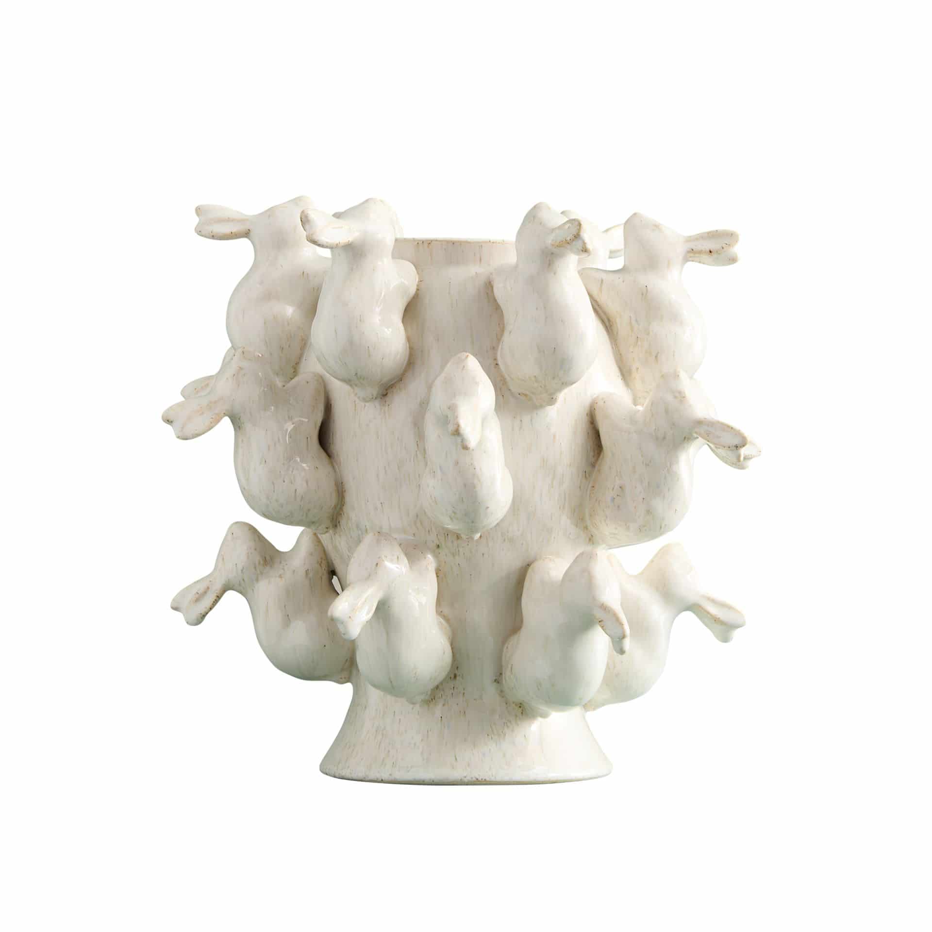 Vase with Rabbits, white - Colour: White